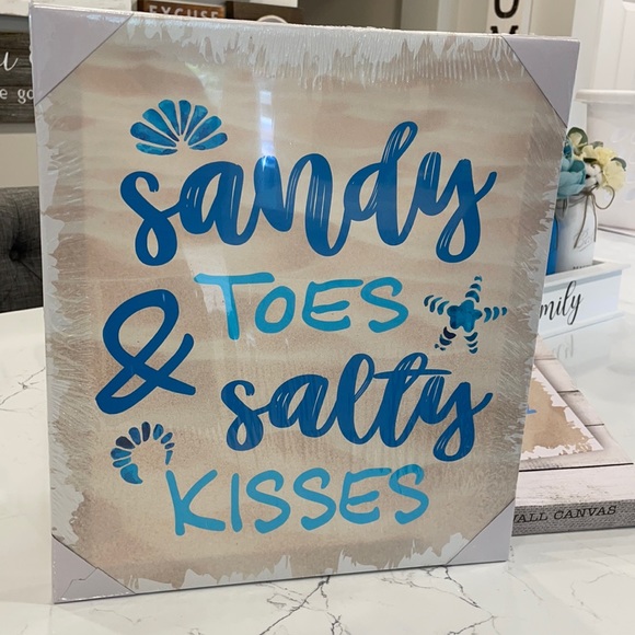 Wall Decor | Nib Coastal Wall Canvas Sandy Toes And Salty Kisses | Poshmark